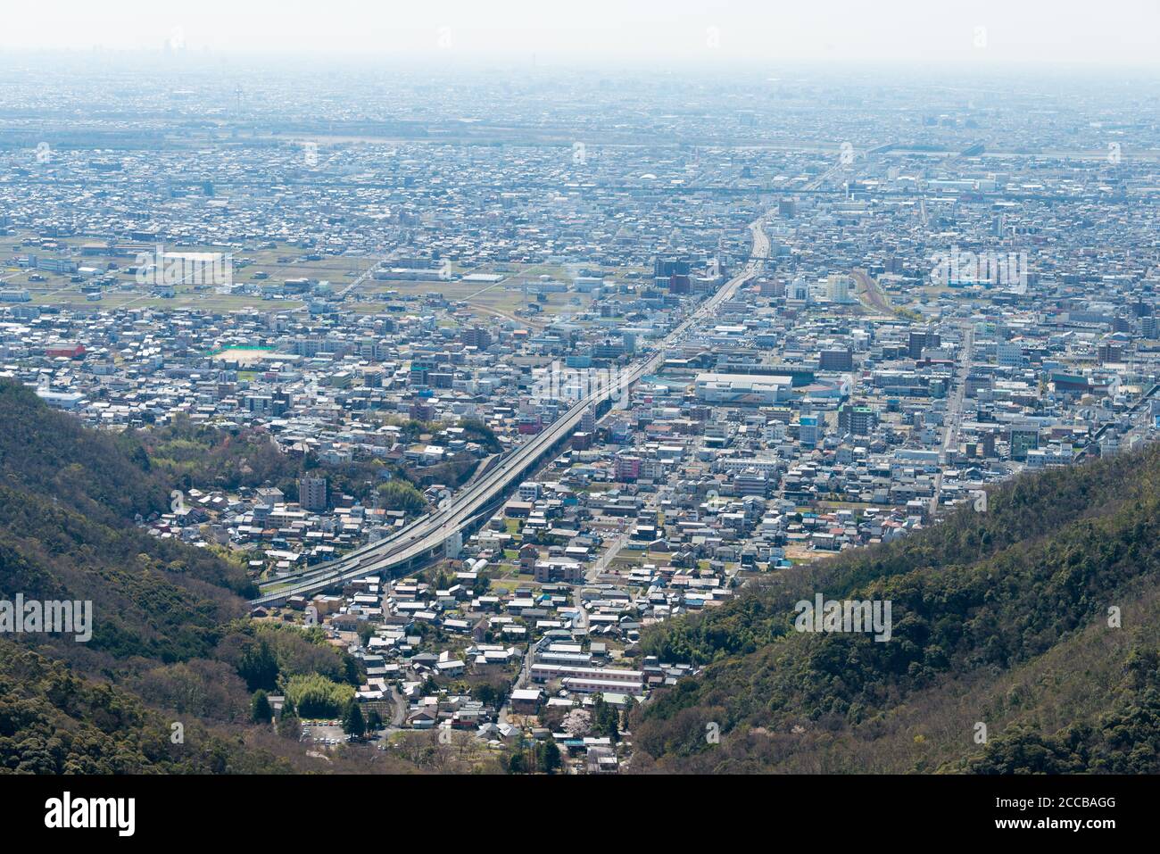 Gifu, Japan - Beautiful scenic view from Gifu Castle on Mount Kinka ...