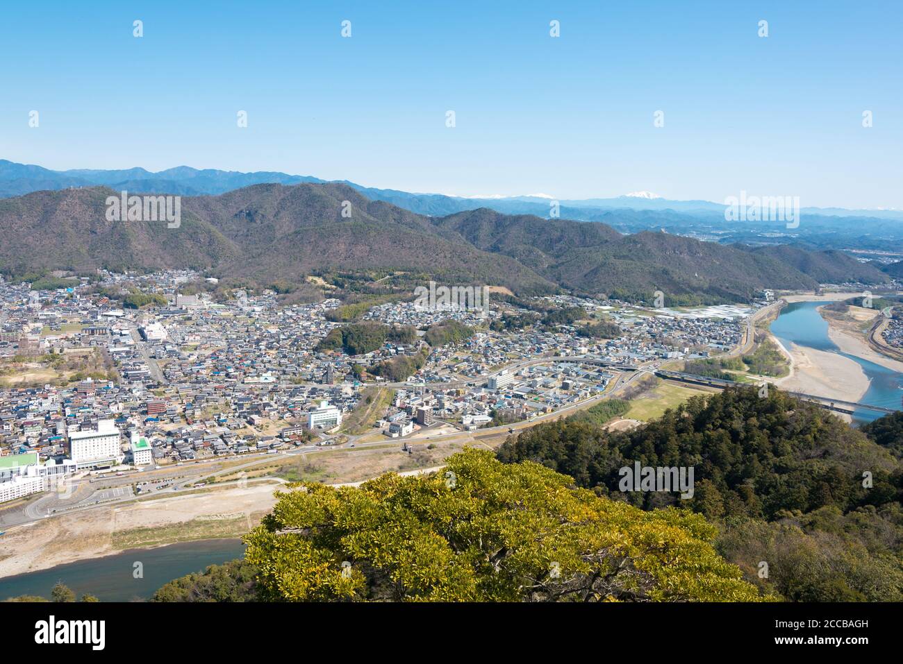 Gifu, Japan - Beautiful scenic view from Gifu Castle on Mount Kinka ...