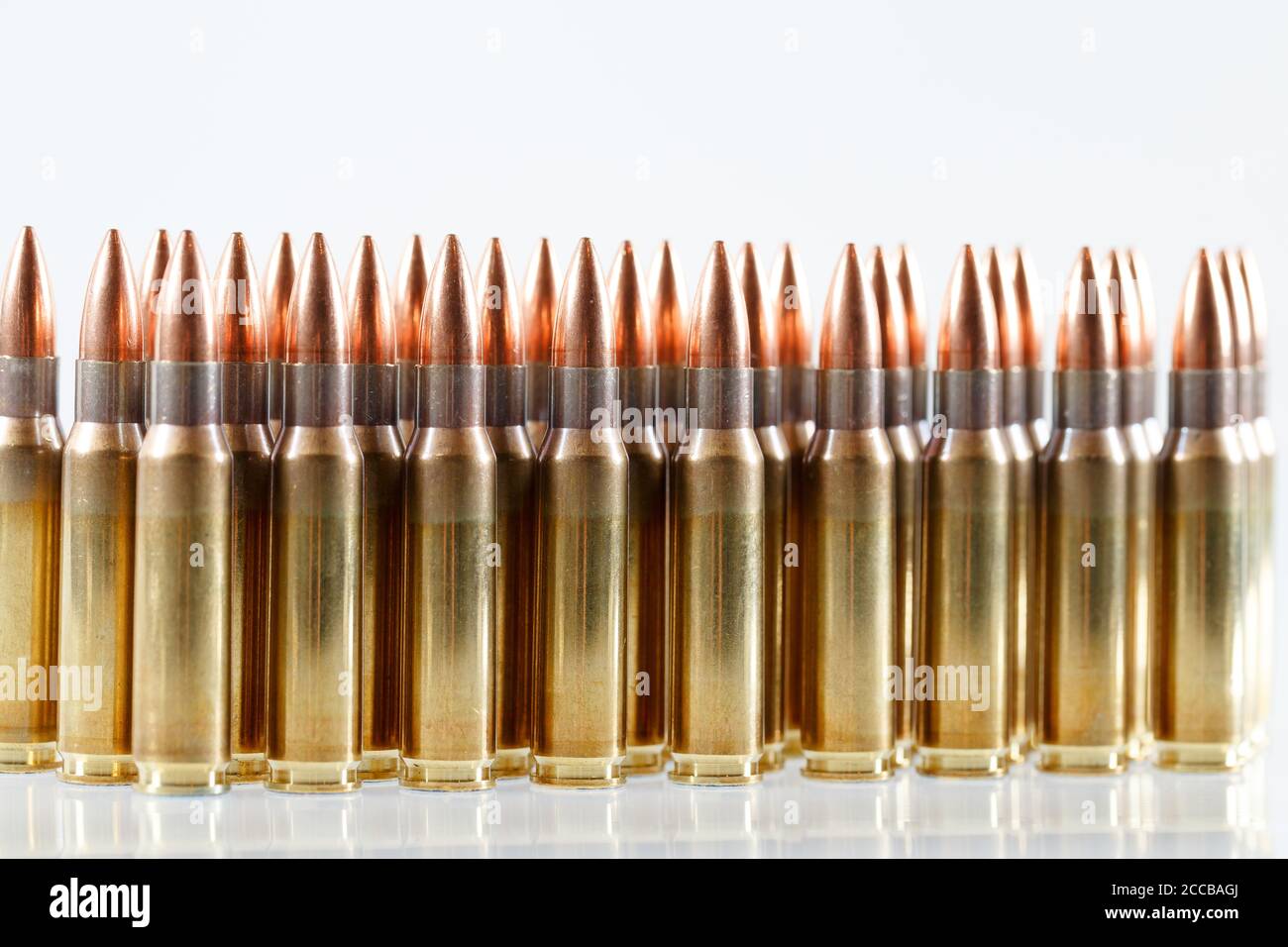 Hunting cartridges of caliber on a white background. 308 Win Stock ...