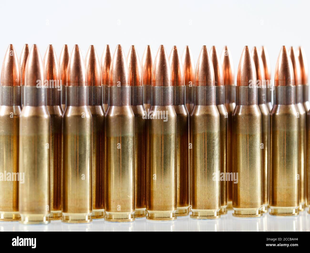 Hunting cartridges of caliber on a white background. 308 Win Stock ...