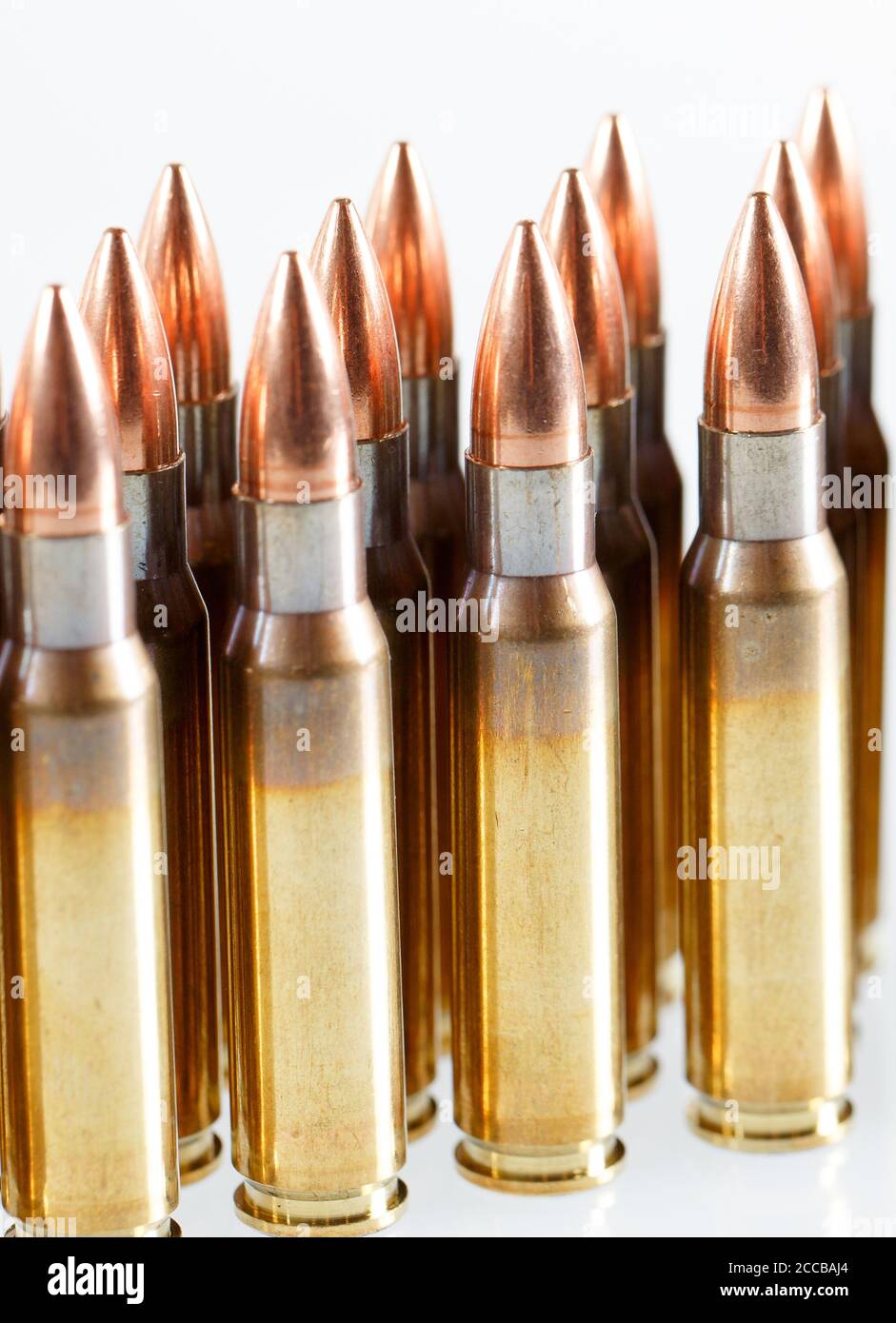 Hunting cartridges of caliber on a white background. 308 Win Stock ...