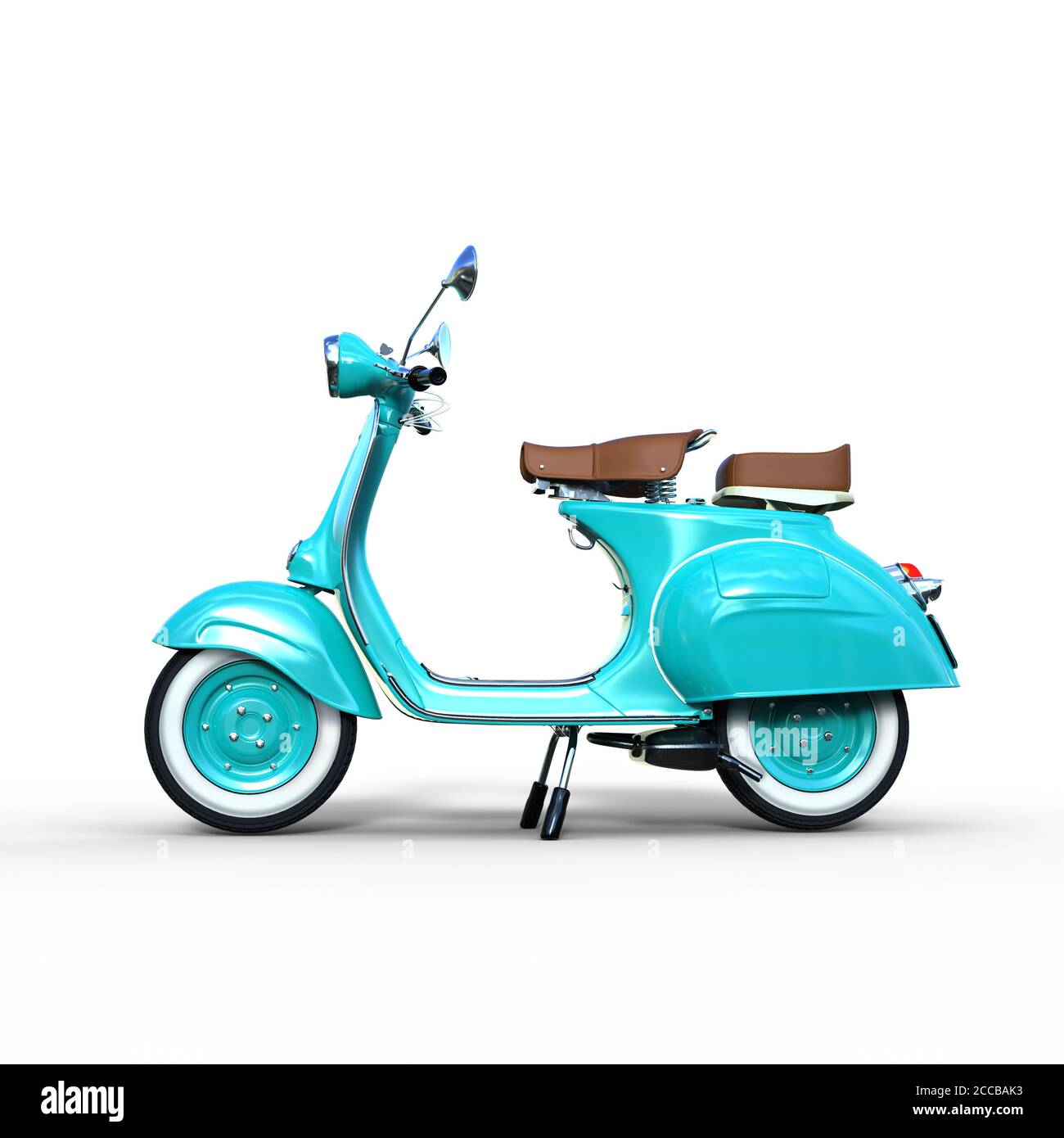 vintage scooter isolated - 3d rendering Stock Photo - Alamy