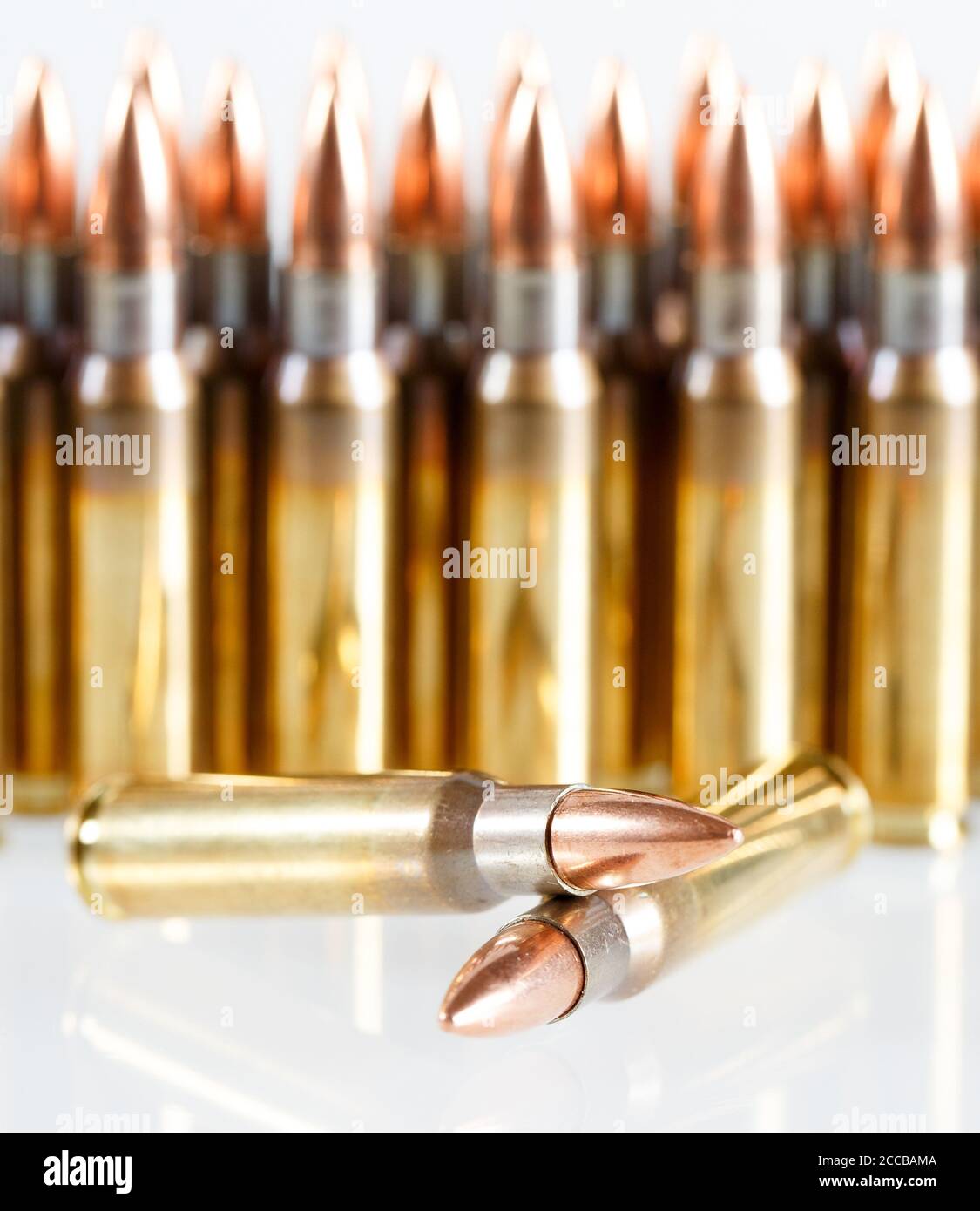 Hunting cartridges of caliber on a white background. 308 Win Stock ...