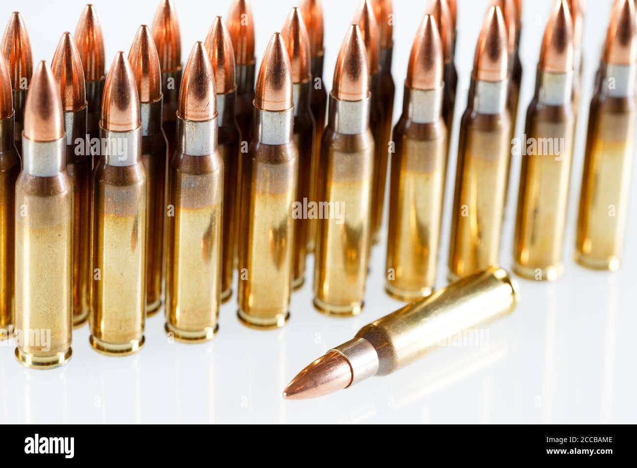 Hunting cartridges of caliber on a white background. 308 Win Stock ...