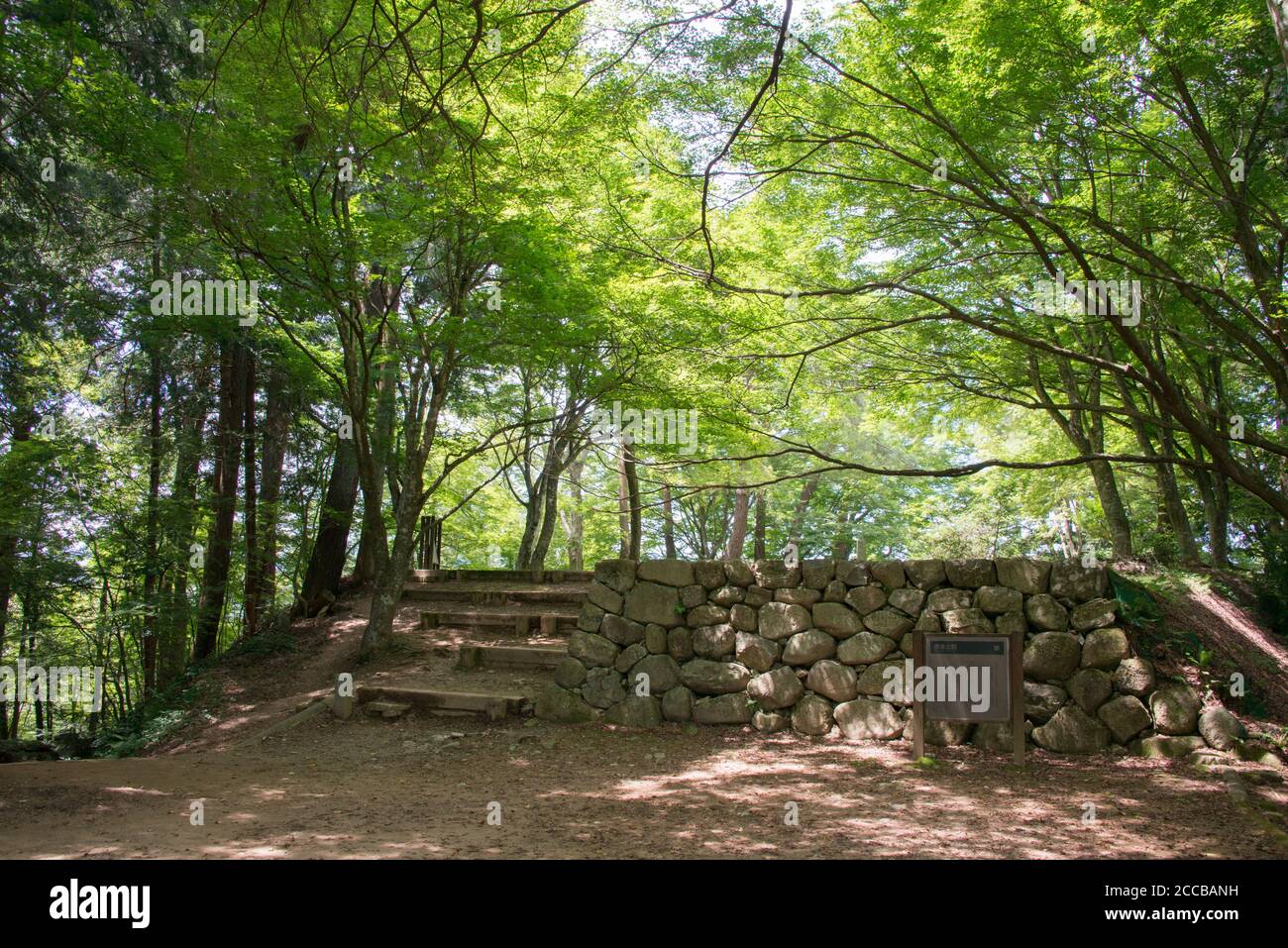 Gifu, Japan - Ruins of Tkayama castle in Shiroyama Park. a famous ...