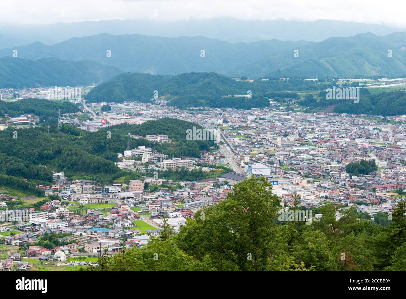 Gifu, Japan - Takayama City view from Ruins of Matsukura Castle in ...