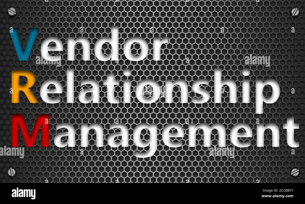 Vendor Relationship Management concept on mesh hexagon background, 3d ...