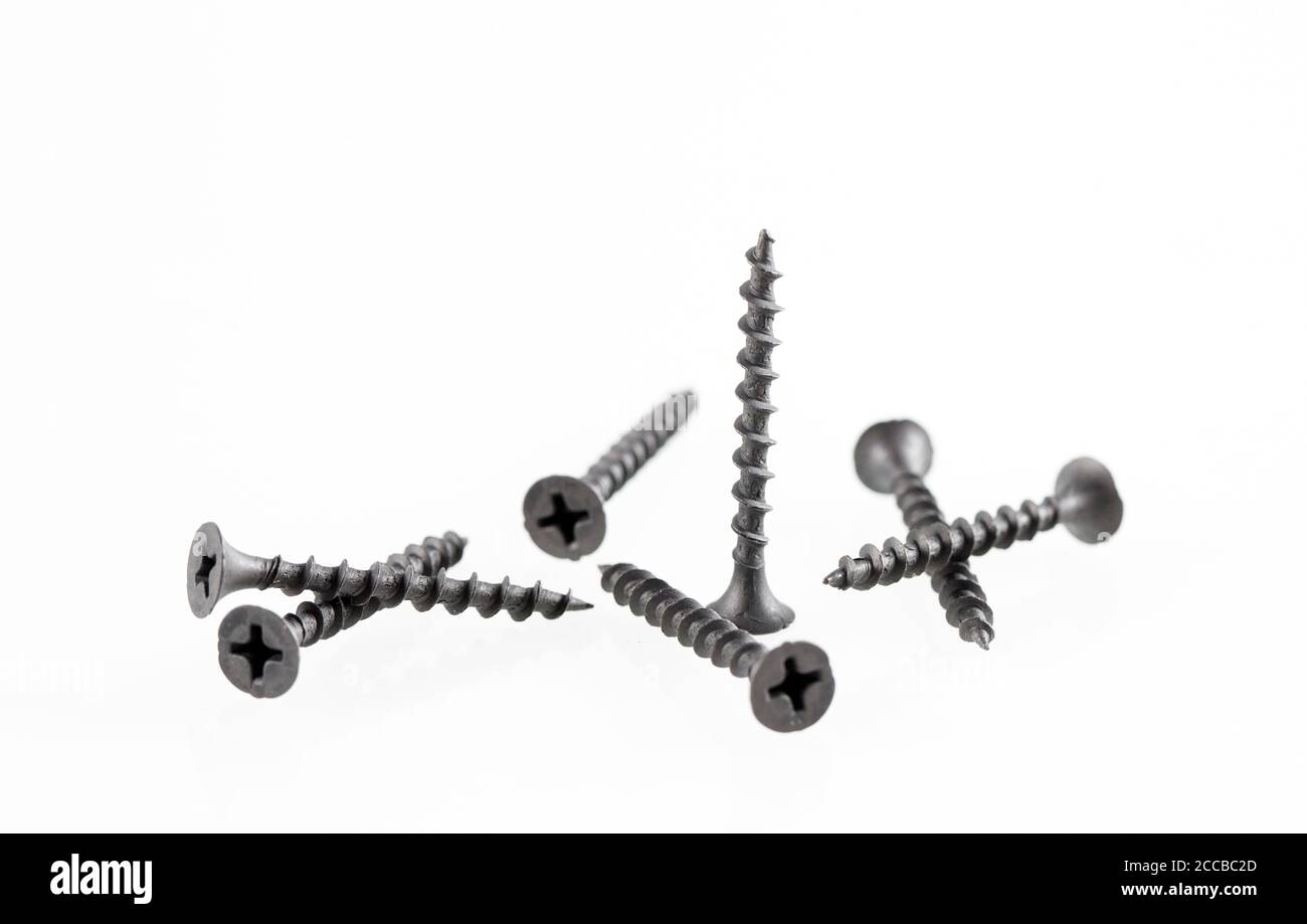 Screws still life large self tapping screws on white background Stock ...