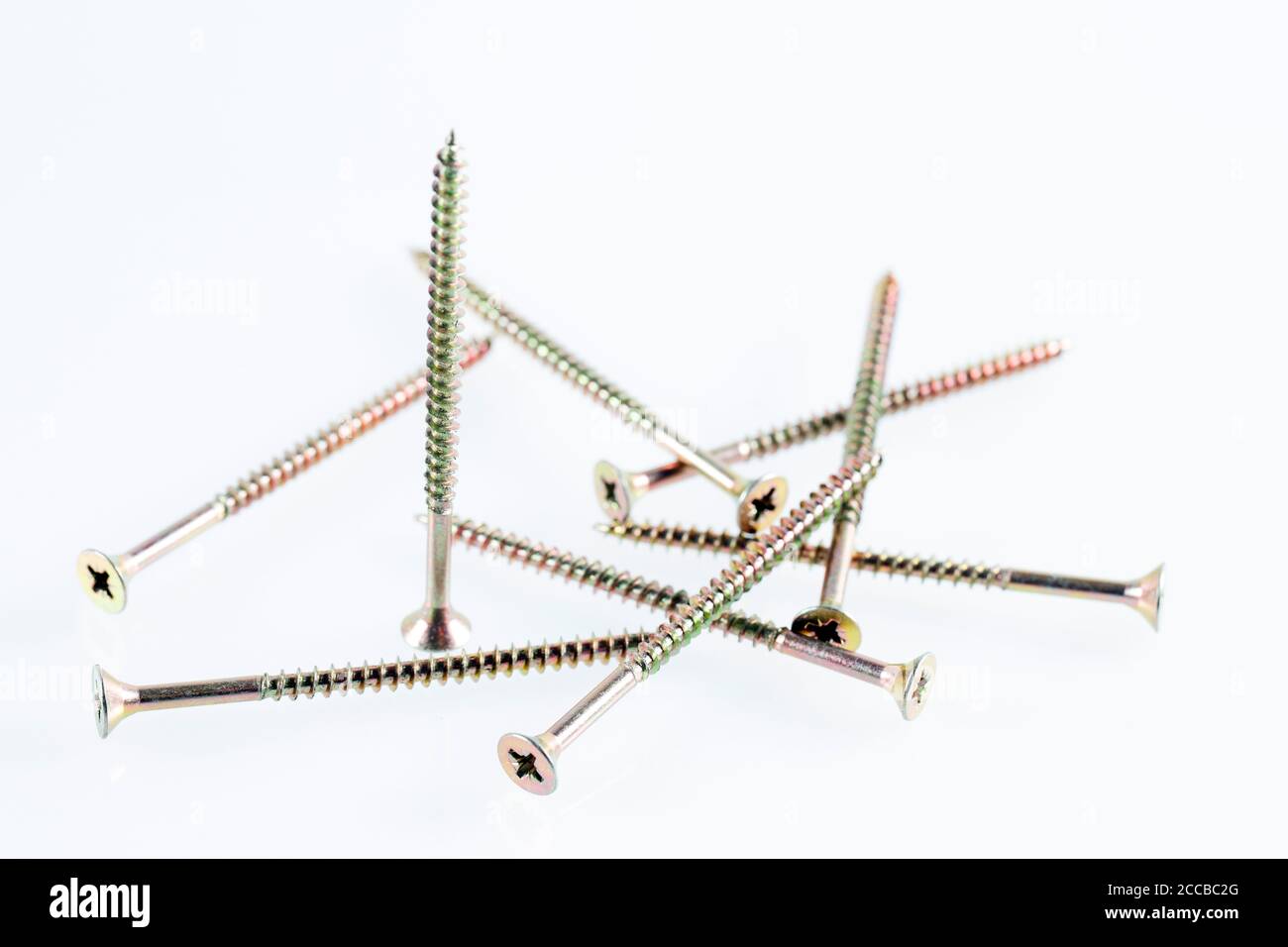 Screws still life large self tapping screws on white background Stock ...