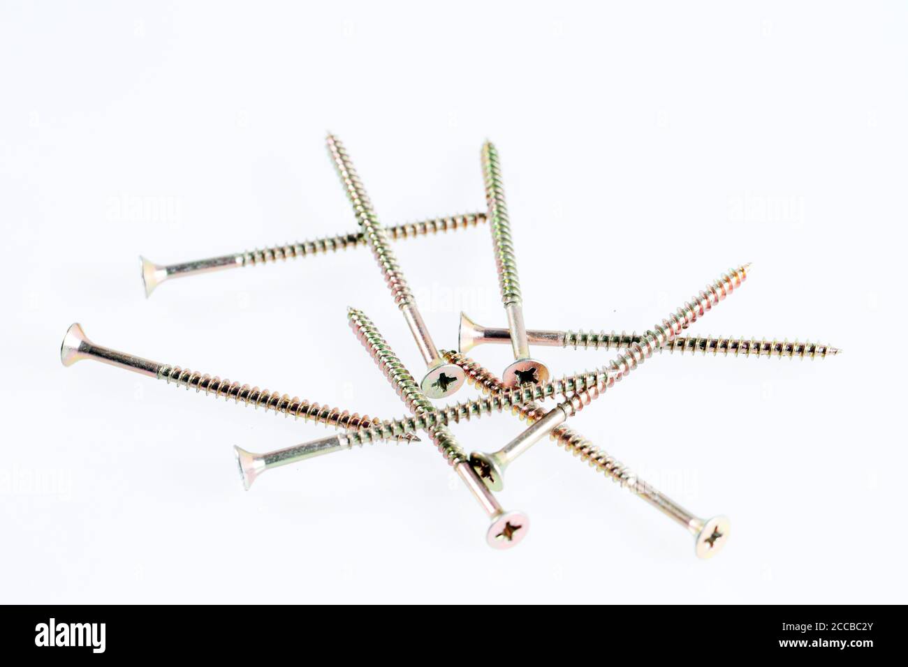 Screws still life large self tapping screws on white background Stock ...