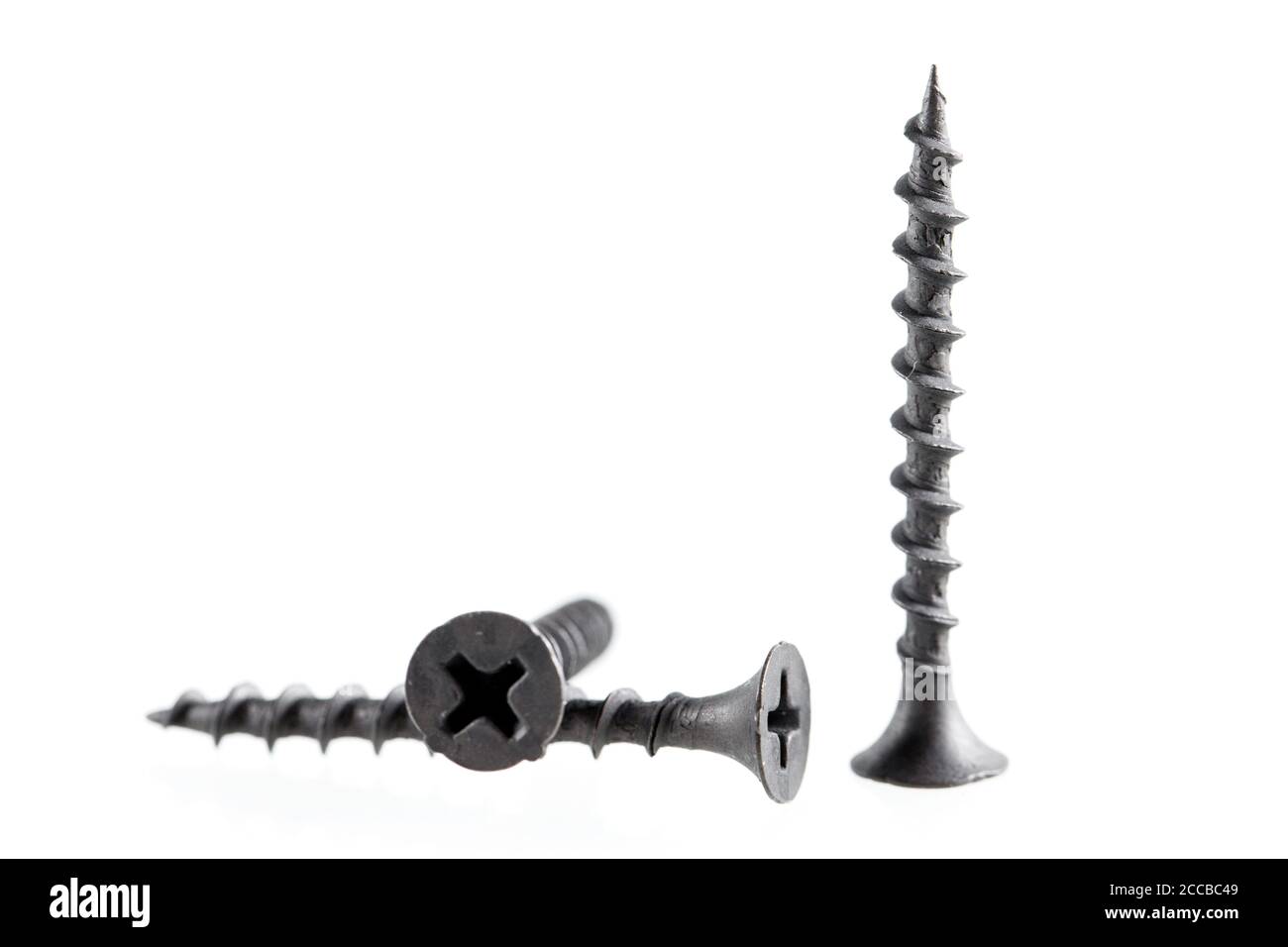 Screws still life large self tapping screws on white background Stock ...