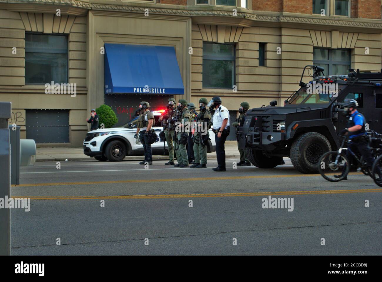 Dayton, Ohio United States 05/30/2020 police officers controlling the ...