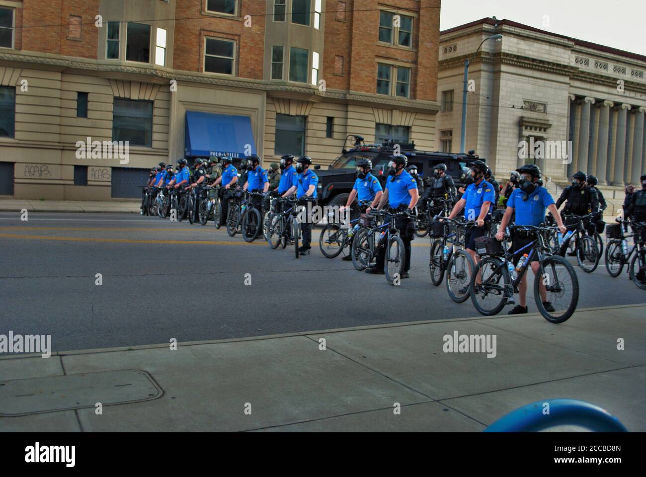 Dayton, Ohio United States 05/30/2020 police officers controlling the ...