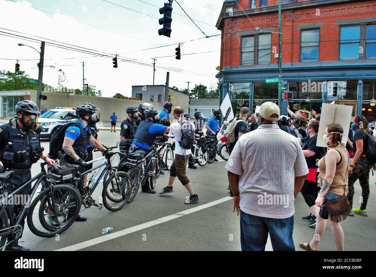 Dayton, Ohio United States 05/30/2020 police officers controlling the ...