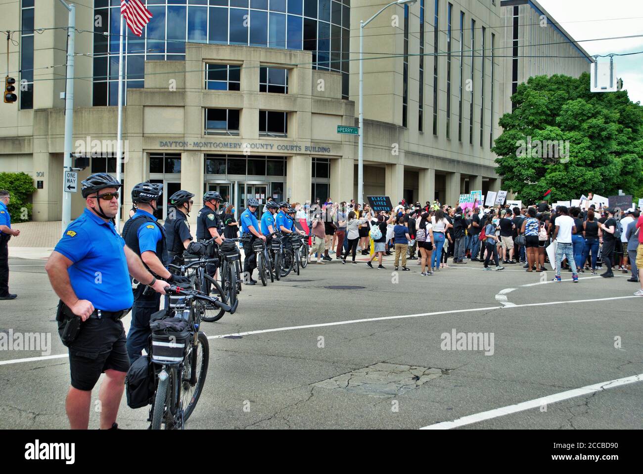 Dayton, Ohio United States 05/30/2020 police officers controlling the ...