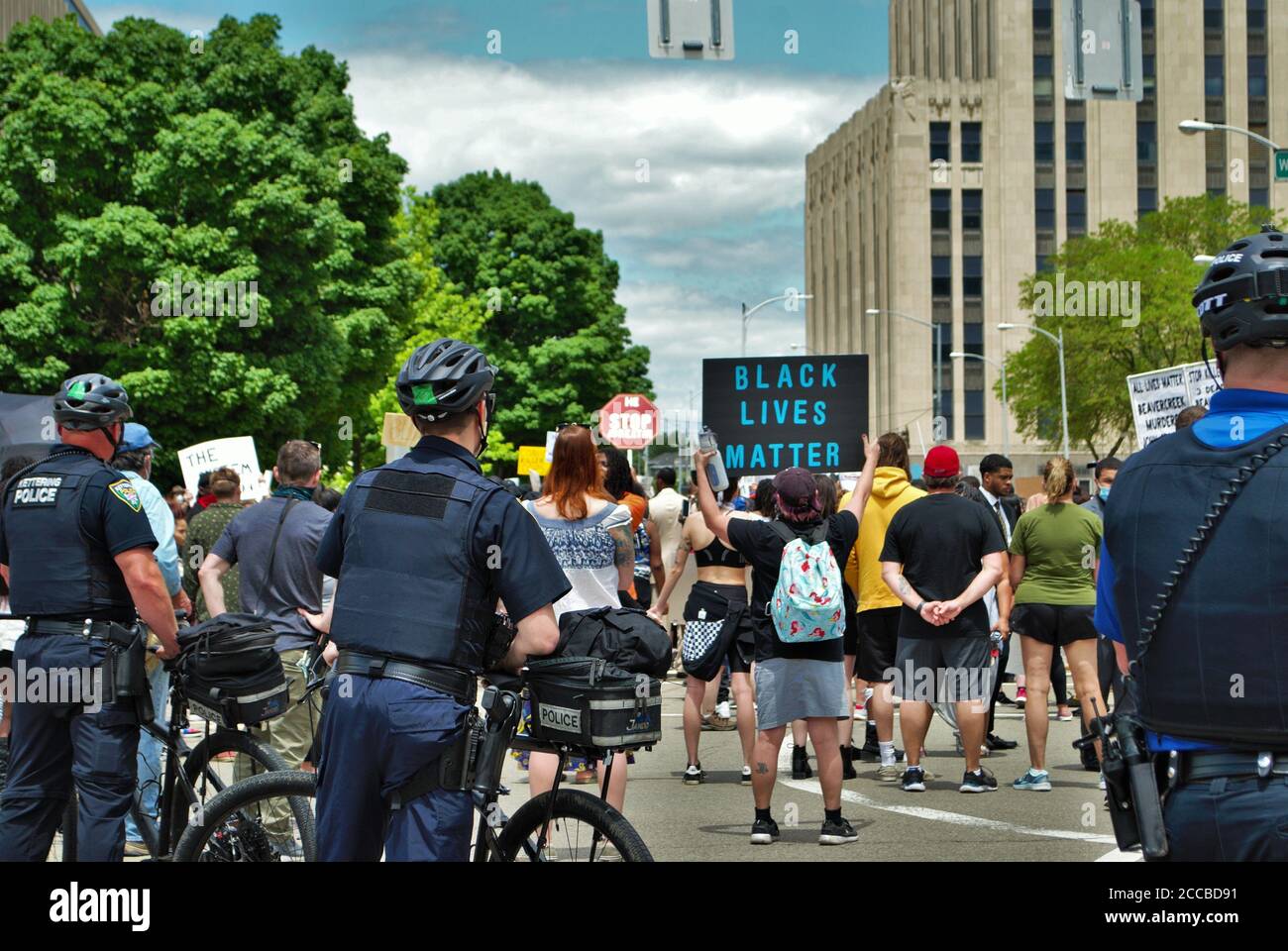 Dayton, Ohio United States 05/30/2020 police officers controlling the ...