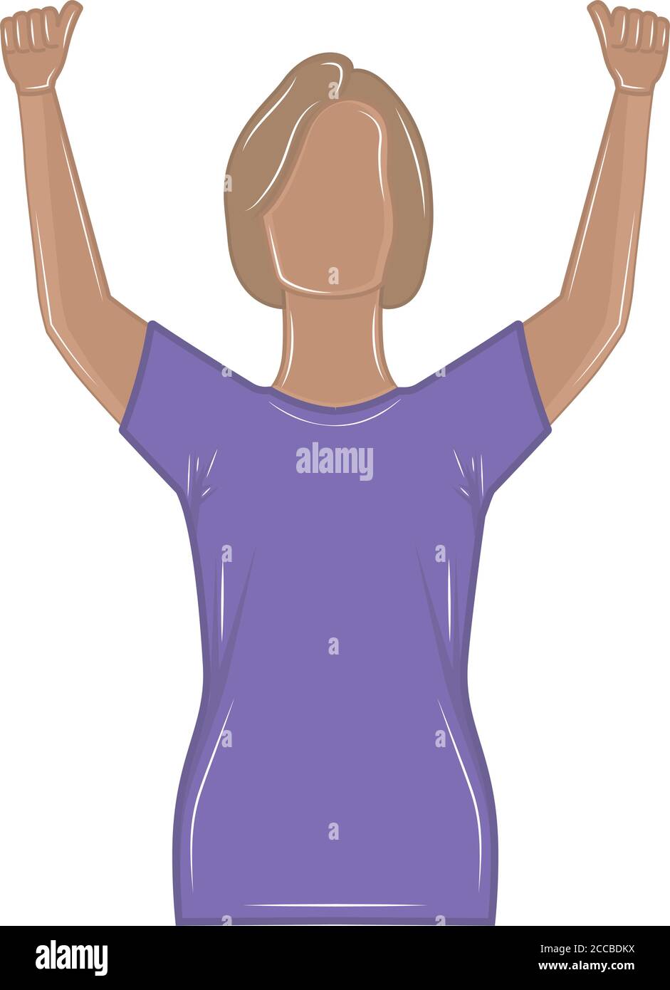 Isolated woman icon. Woman with hands up - Vector Stock Vector Image ...