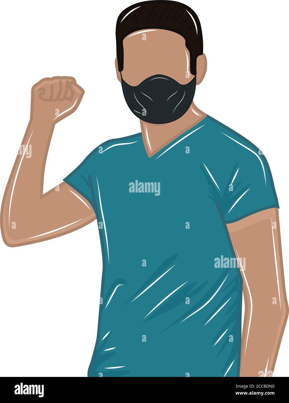 Man waving elbow. Man wearing face mask - Vector Stock Vector Image ...