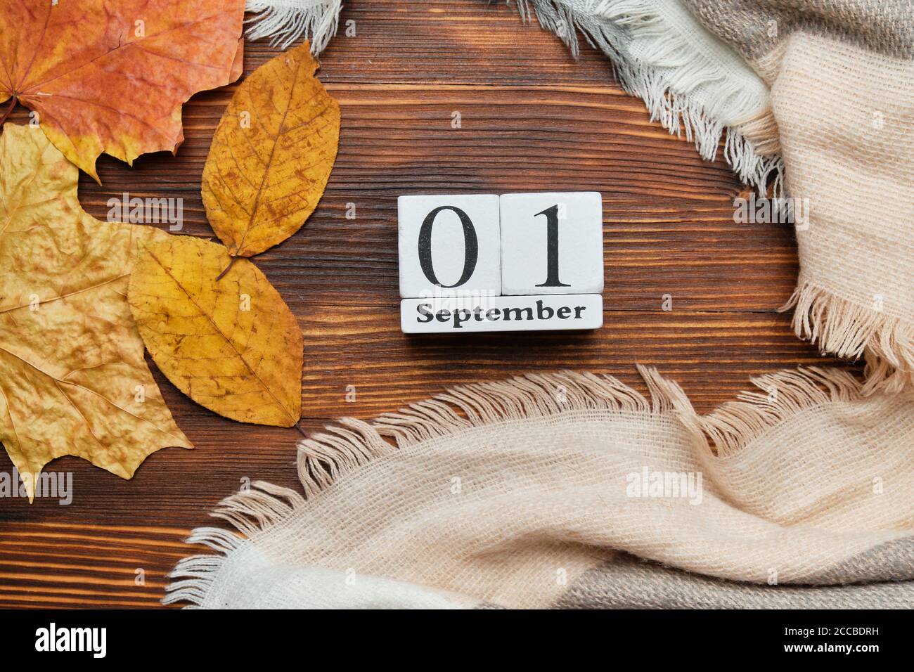 first day of autumn month calendar september Stock Photo - Alamy
