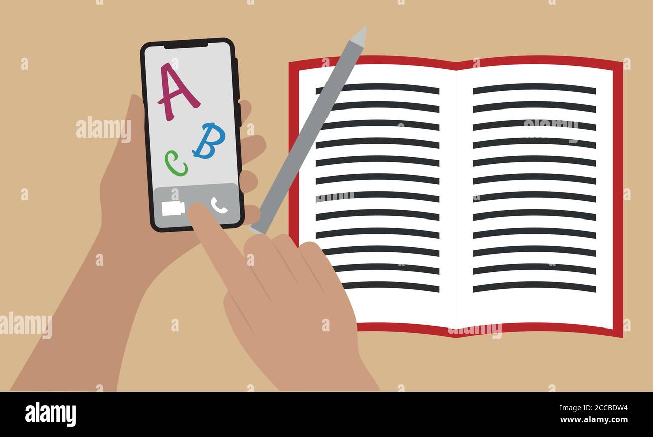 Virtual class illustration. E-learning concept. Virtual school - Vector ...