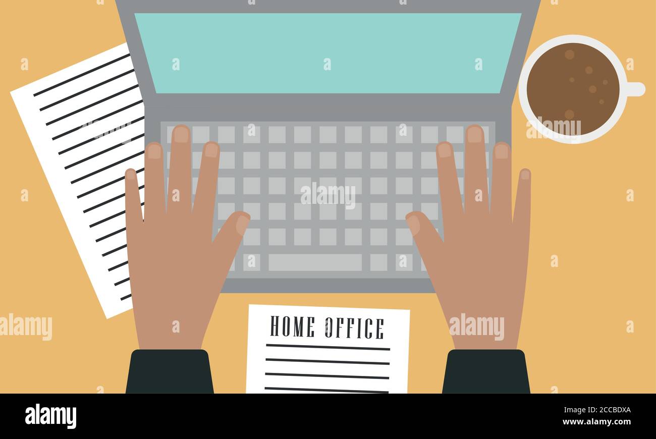 Home office illustration. Virtual business meeting - Vector Stock ...