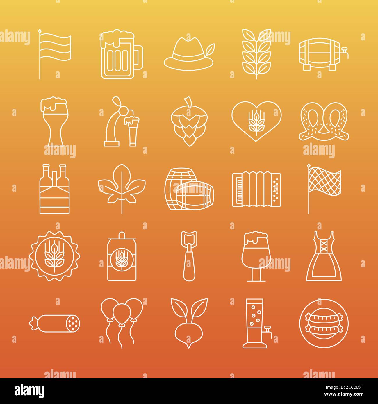 bundle of twenty five oktoberfest set icons vector illustration design ...