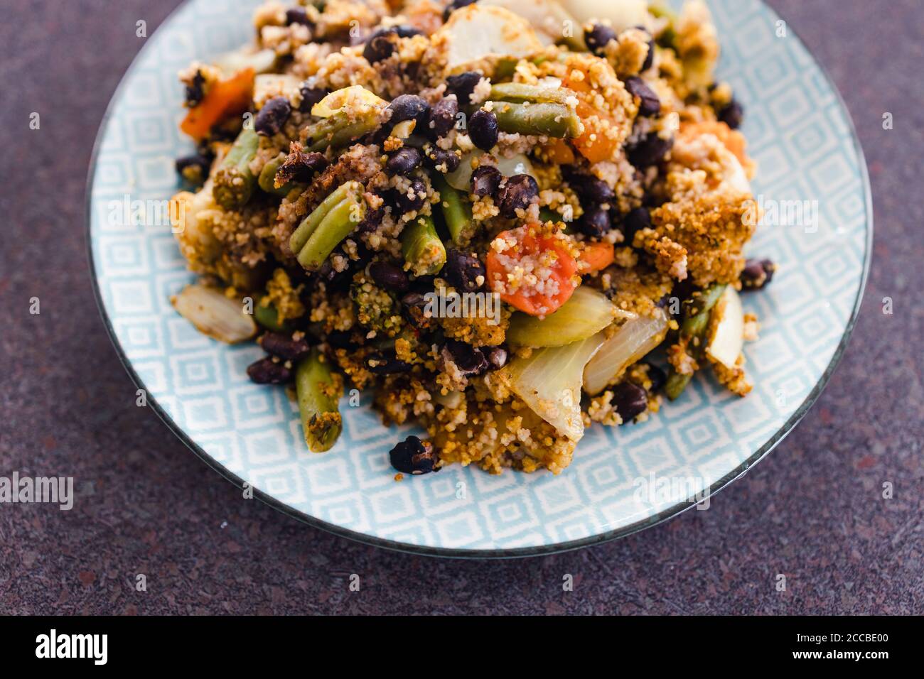 healthy plant-based food recipes concept, vegetables casserole with ...