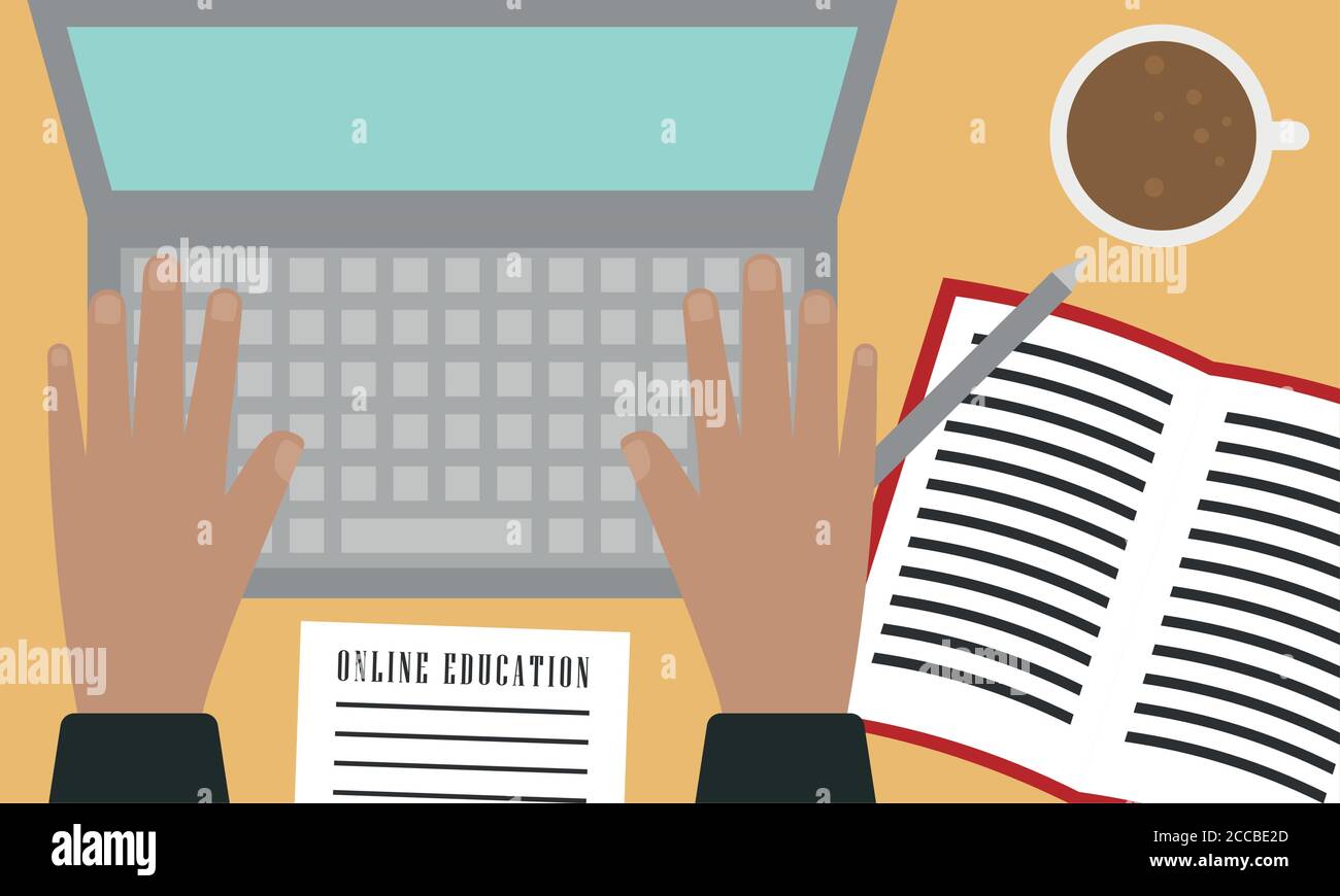 Virtual class illustration. E-learning concept. Virtual school - Vector ...