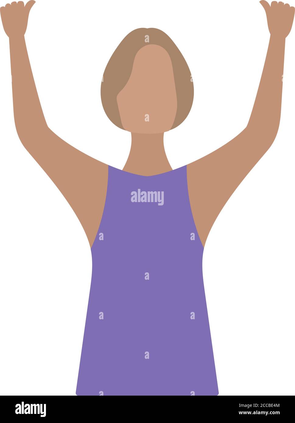 Isolated woman icon. Woman with hands up - Vector Stock Vector Image ...