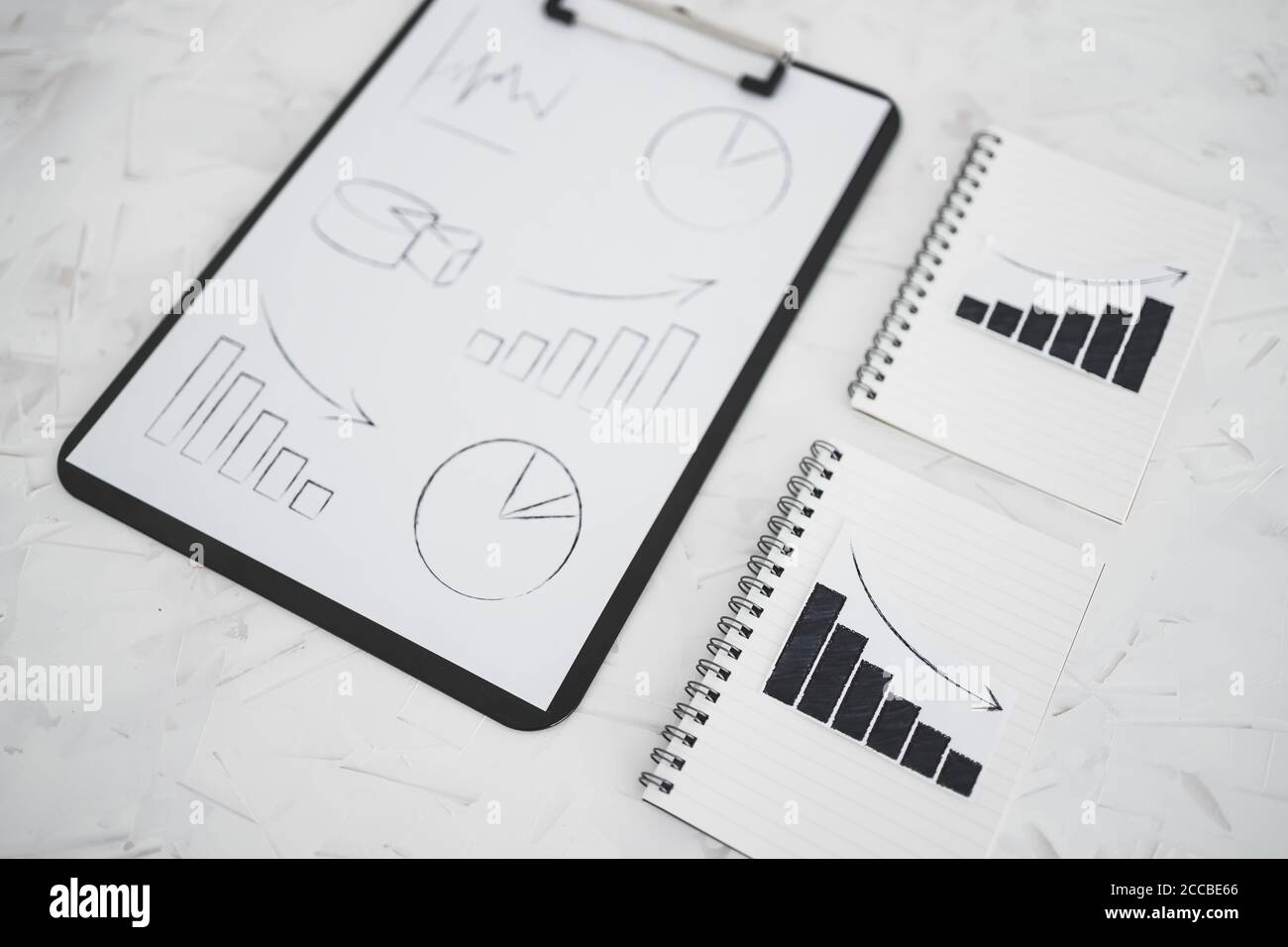 business analysis and statistics concept, positive and negative trends ...