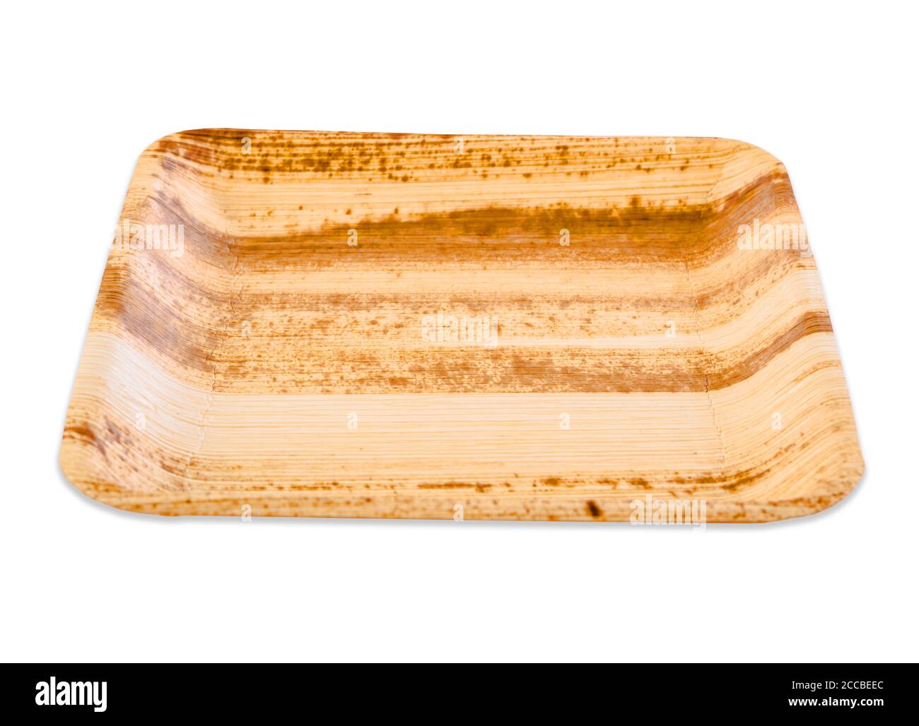 Plate made from dried betel nut leaf palm, natural material isolated on ...