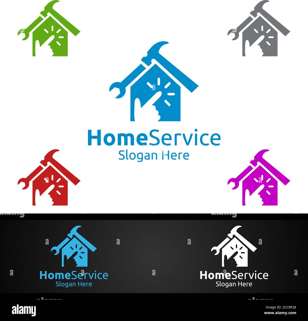 Click Real Estate and Fix Home Repair Services Logo Design Stock Vector ...