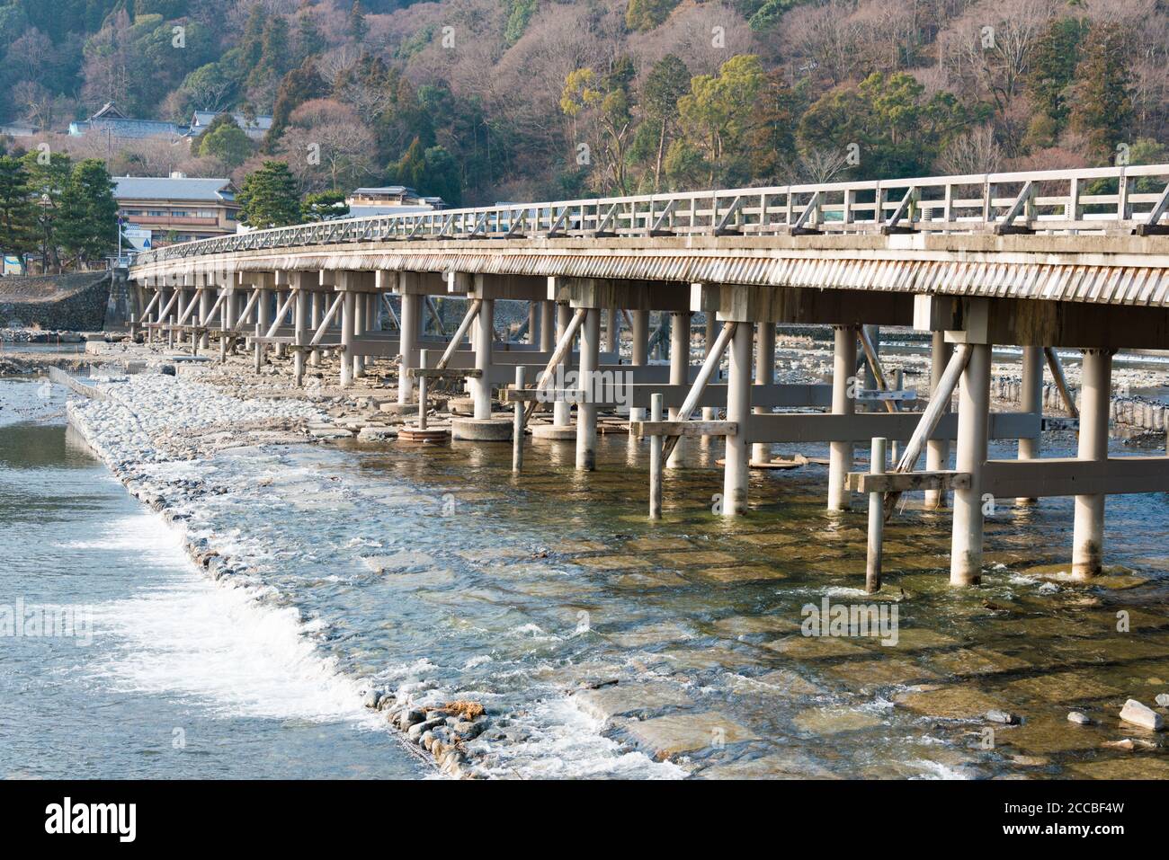 Kyoto, Japan - Togetsu-kyo Bridge in Arashiyama, Kyoto, Japan. It is a ...
