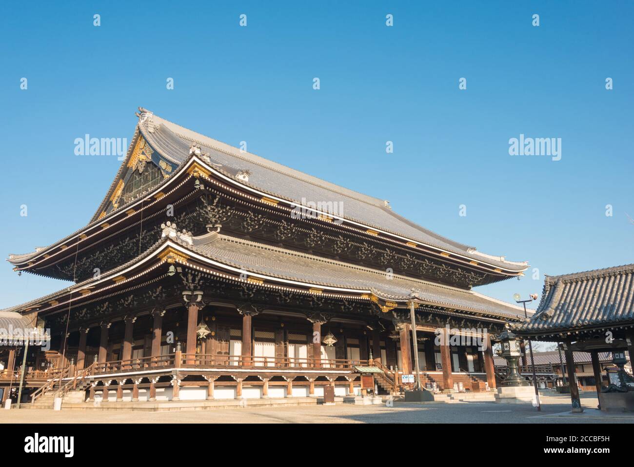 Kyoto, Japan - Higashi Hongan-ji Temple. a famous historic site in ...