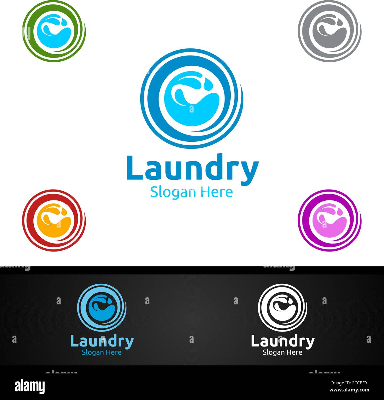 Laundry Dry Cleaners Logo with Clothes, Water and Washing Concept ...