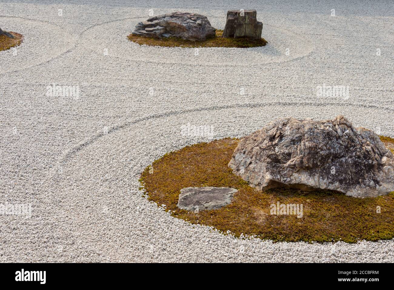 Kyoto, Japan - The Kare-sansui (dry landscape) zen garden at Ryoan-ji ...