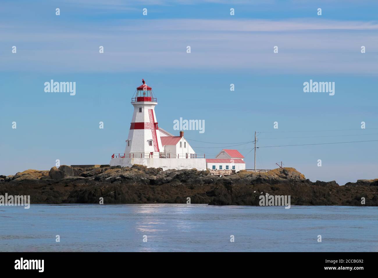 Head Harbour Lighthouse (East Quoddy) in New Brunswick, Canada on ...