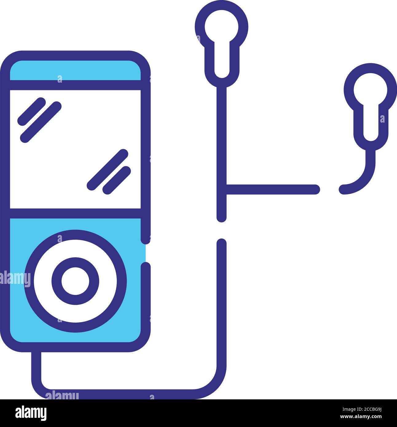 music player mp3 line and fill style icon vector illustration design ...