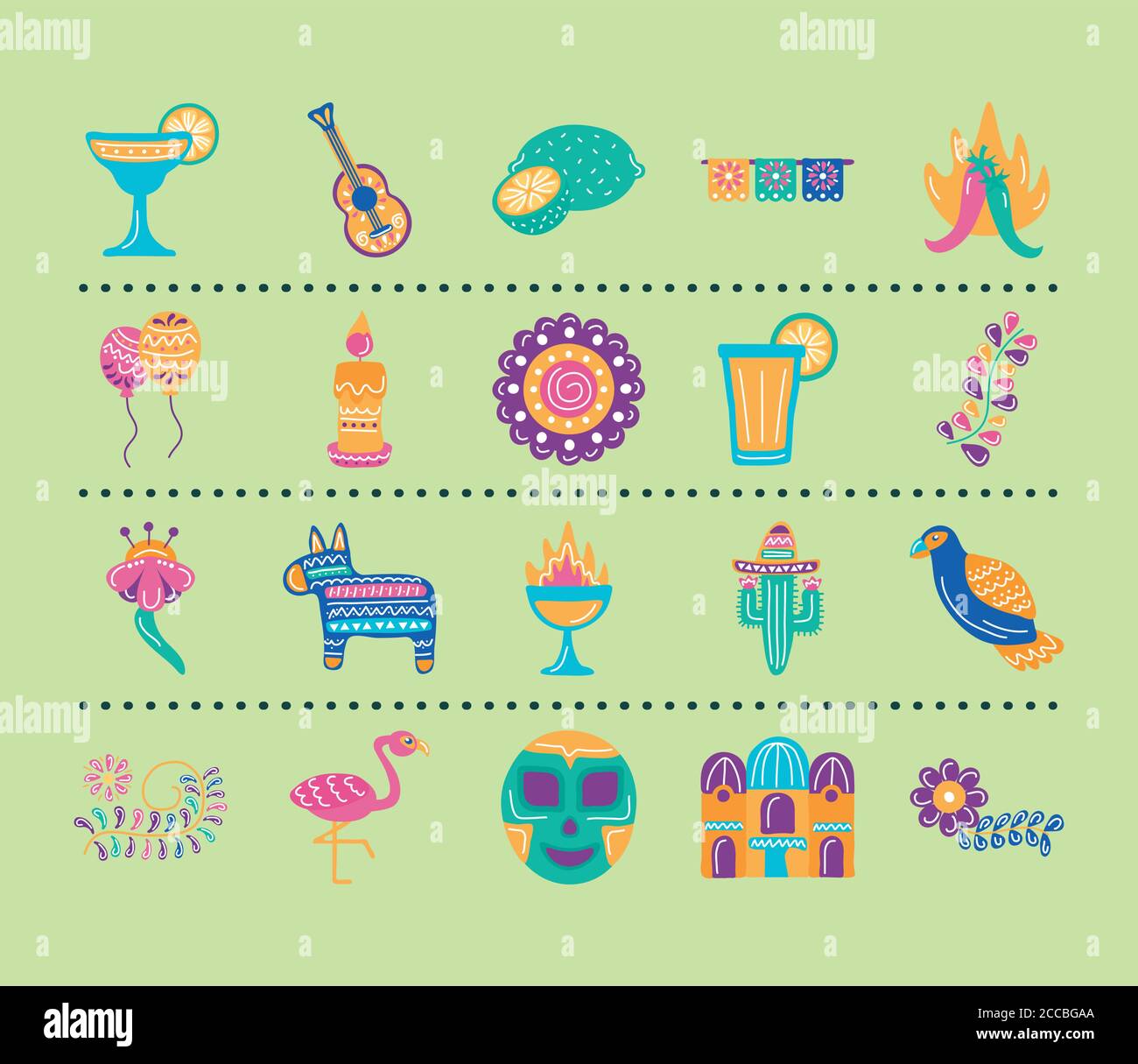bundle of twenty mexican ethnicity set collection icons vector ...