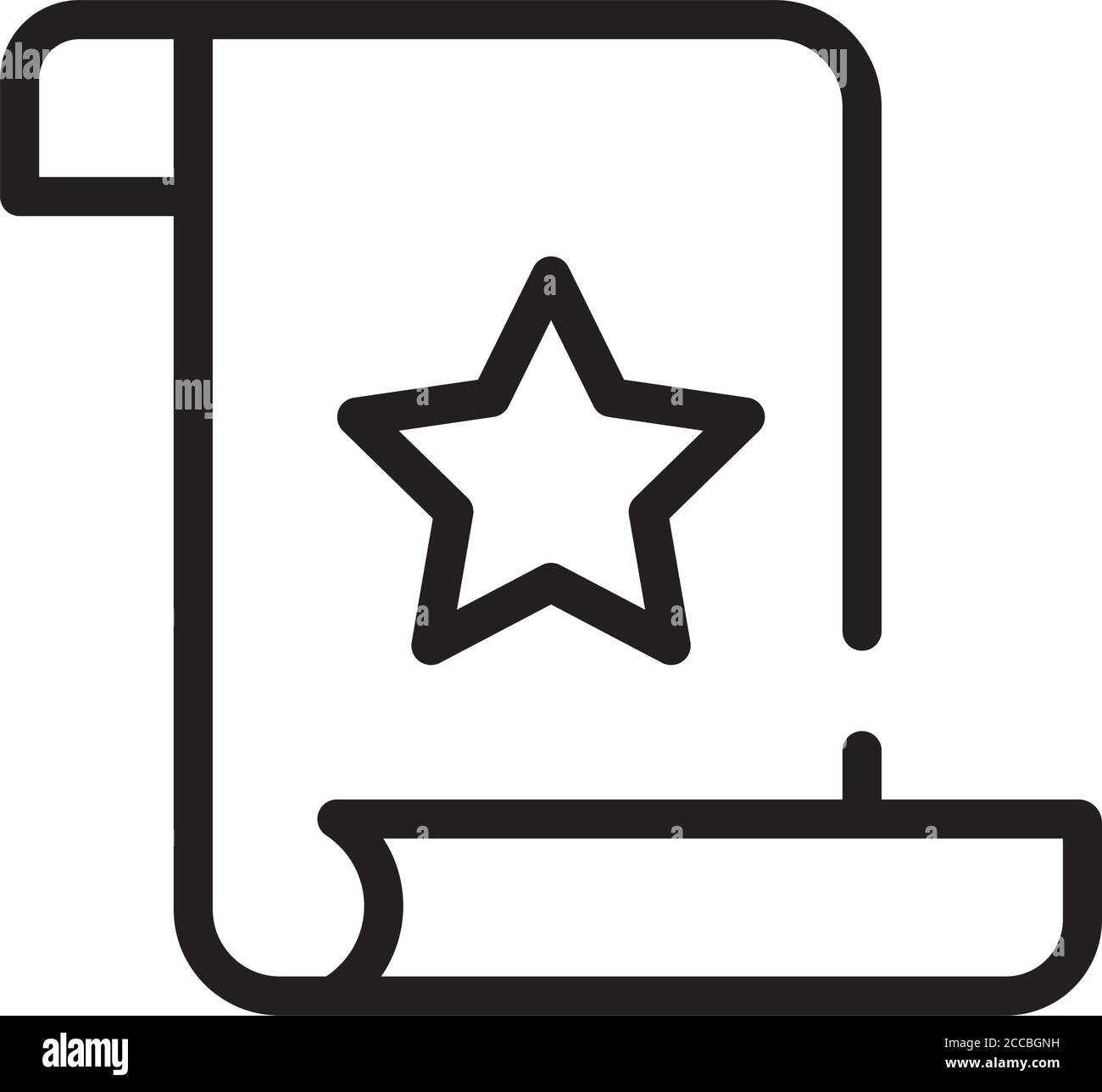 paper document file with star line style icon vector illustration ...
