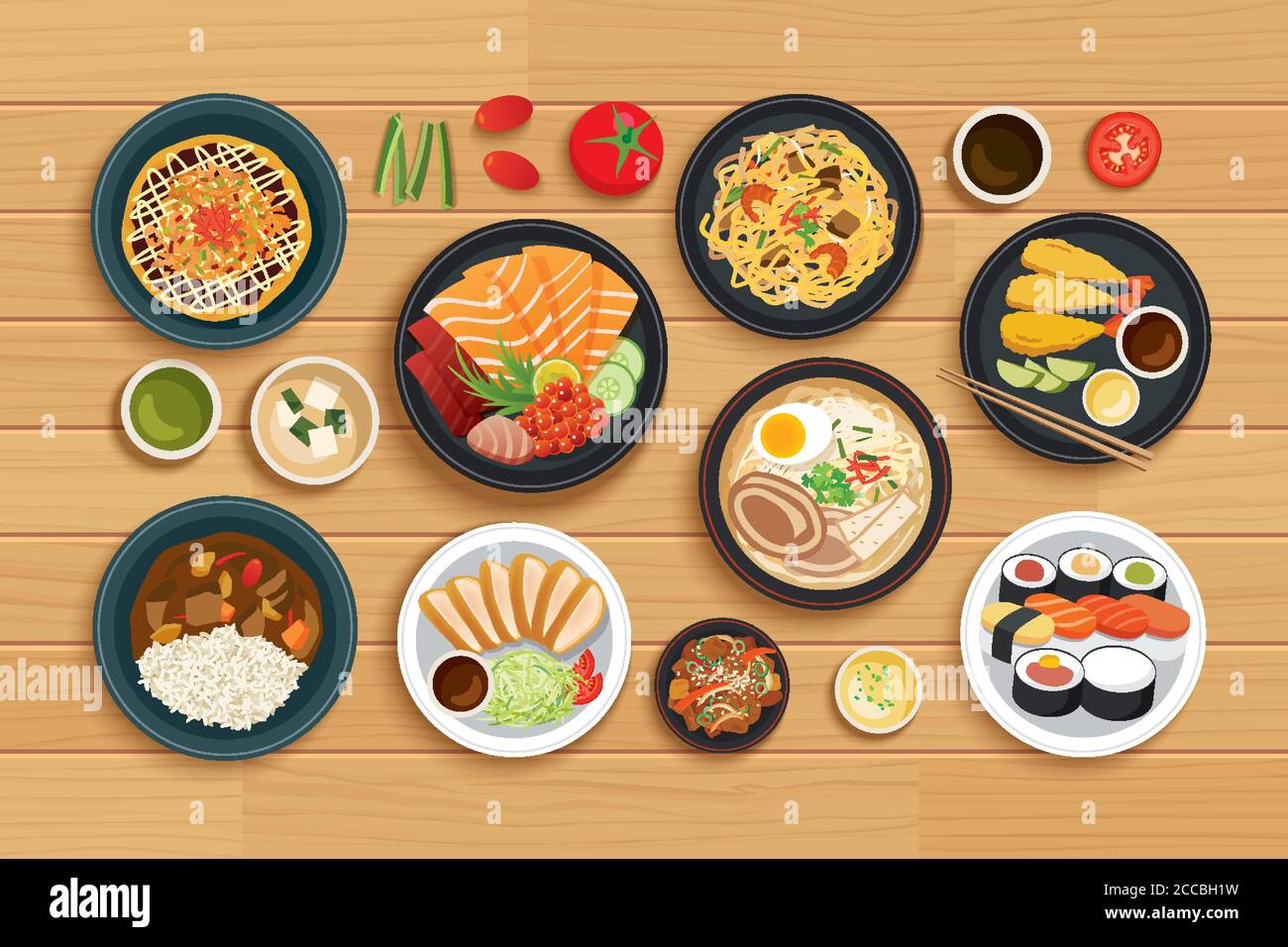 Sushi roll top view Stock Vector Images - Alamy