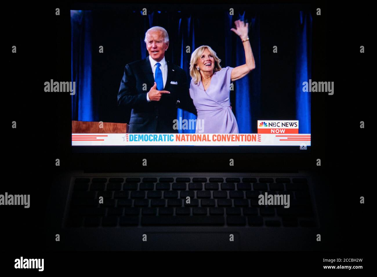 A photo illustration of a laptop computer screen shows Democratic ...