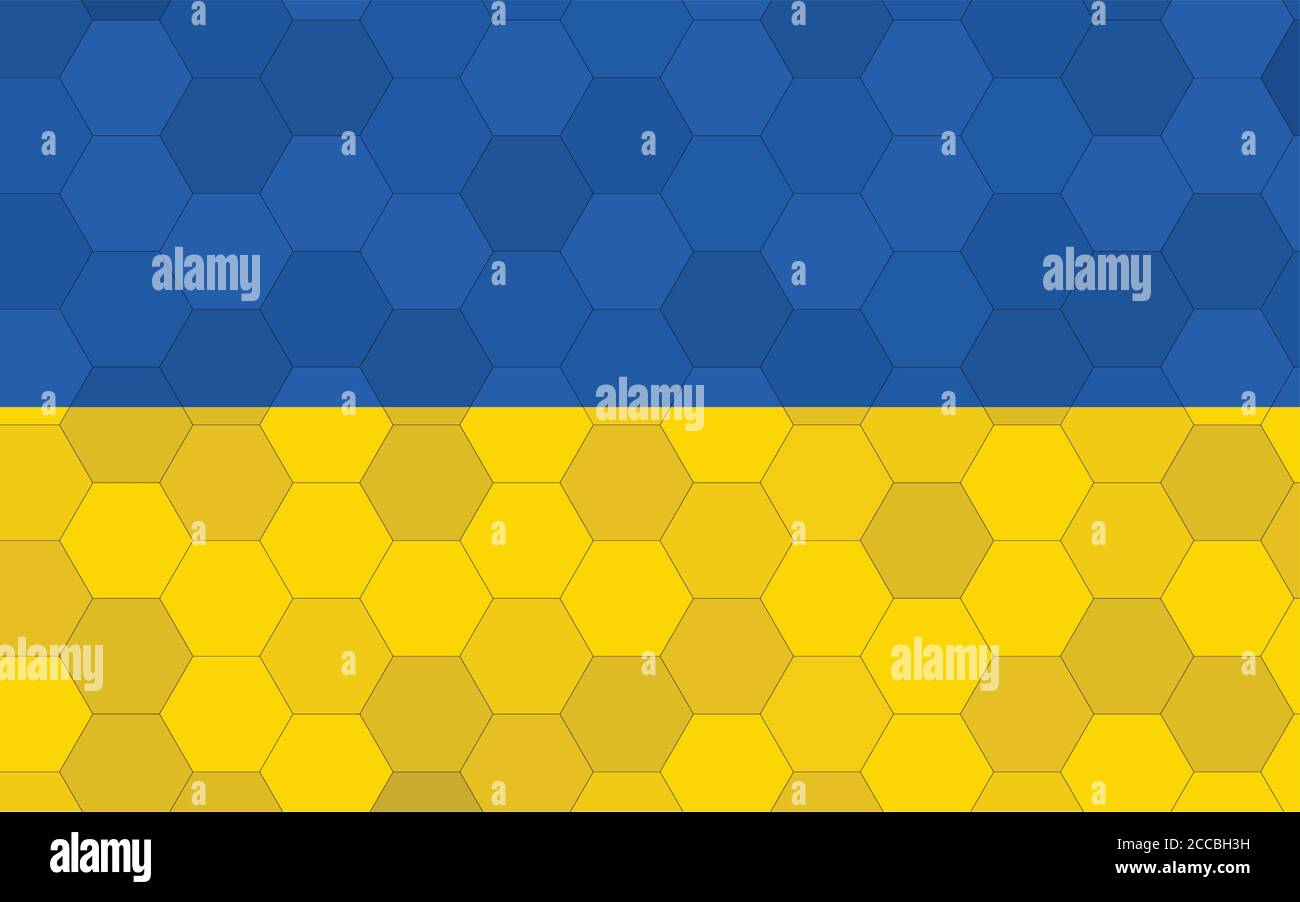 Ukraine flag illustration. Futuristic Ukrainian flag graphic with ...