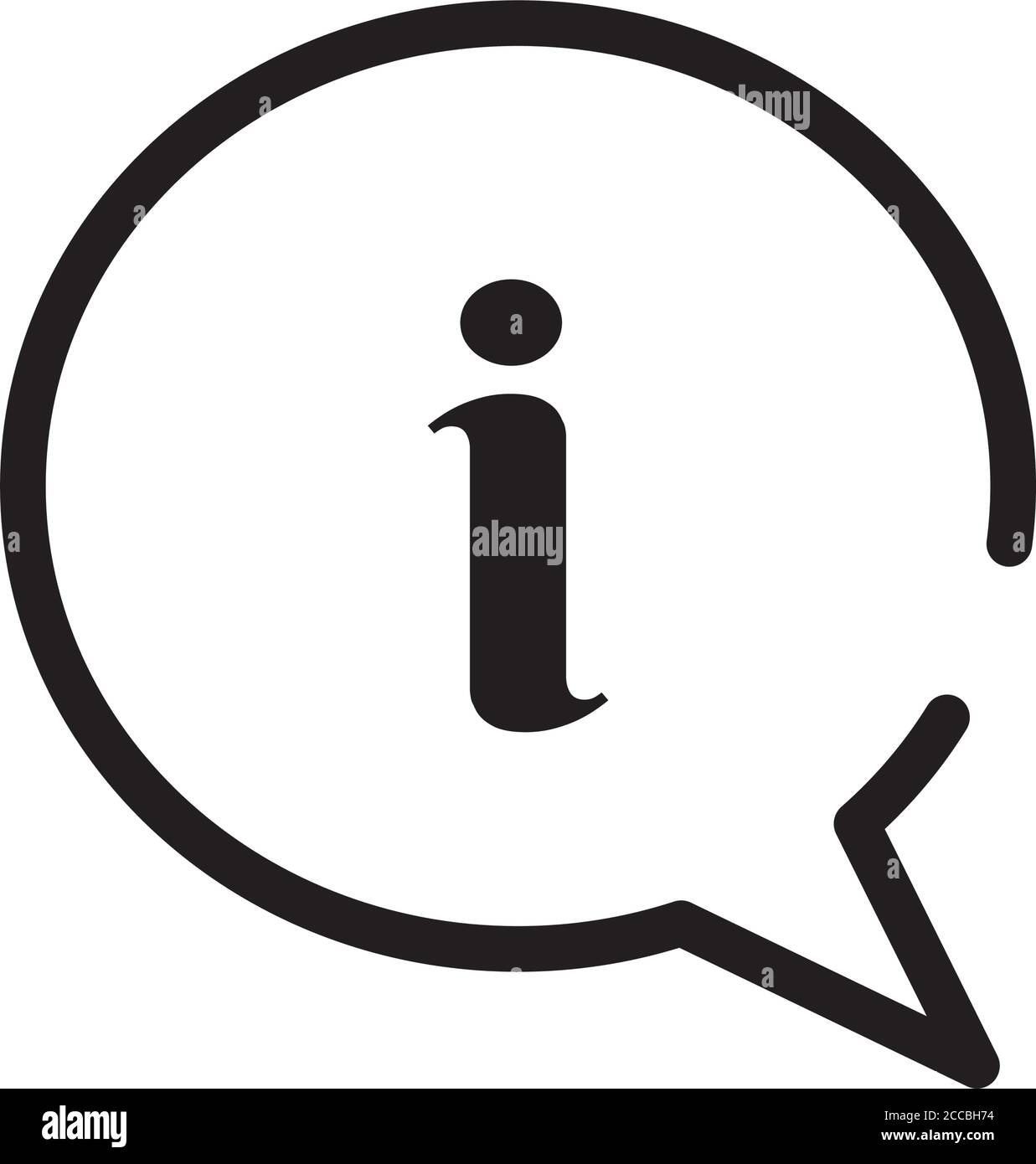 information symbol in speech bubble line style icon vector illustration ...