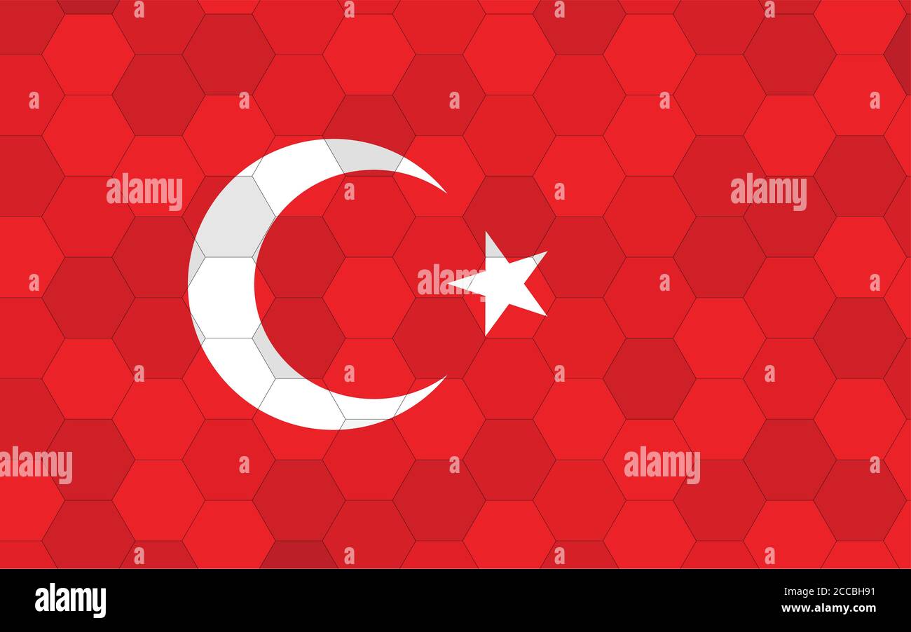 Turkey flag illustration. Futuristic Turkish flag graphic with abstract ...