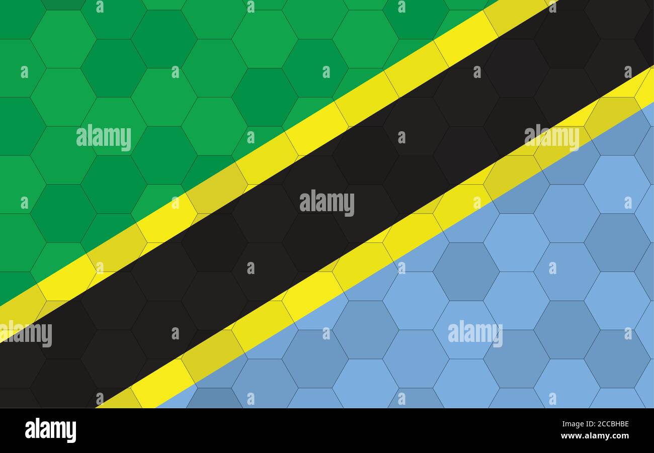 Tanzania Flag Illustration Futuristic Tanzanian Flag Graphic With