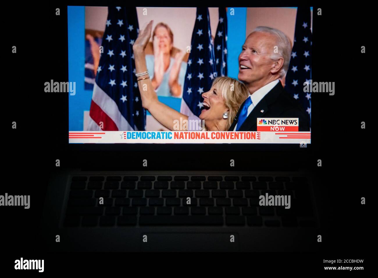 A photo illustration of a laptop computer screen shows Democratic ...