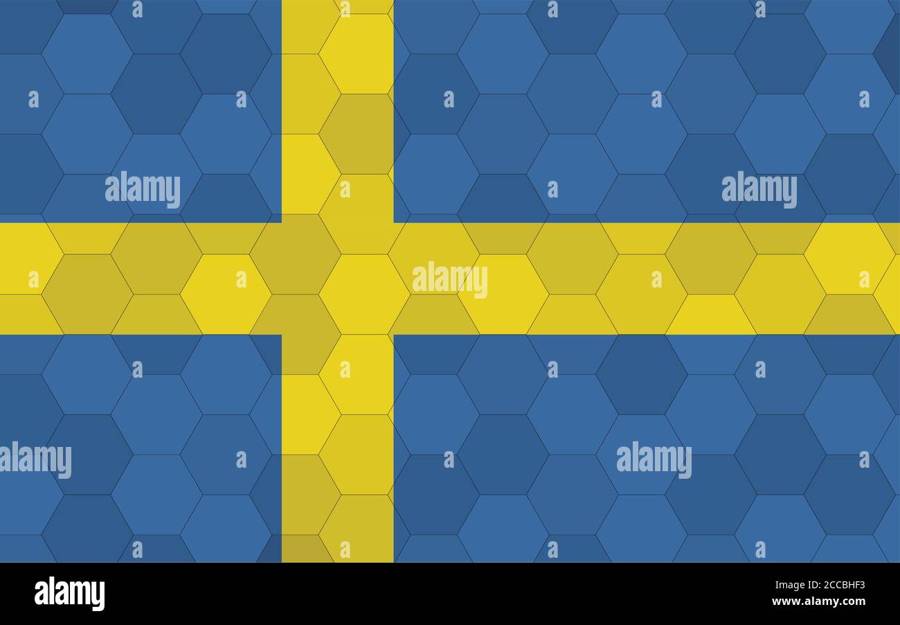 Sweden flag illustration. Futuristic Swedish flag graphic with abstract ...