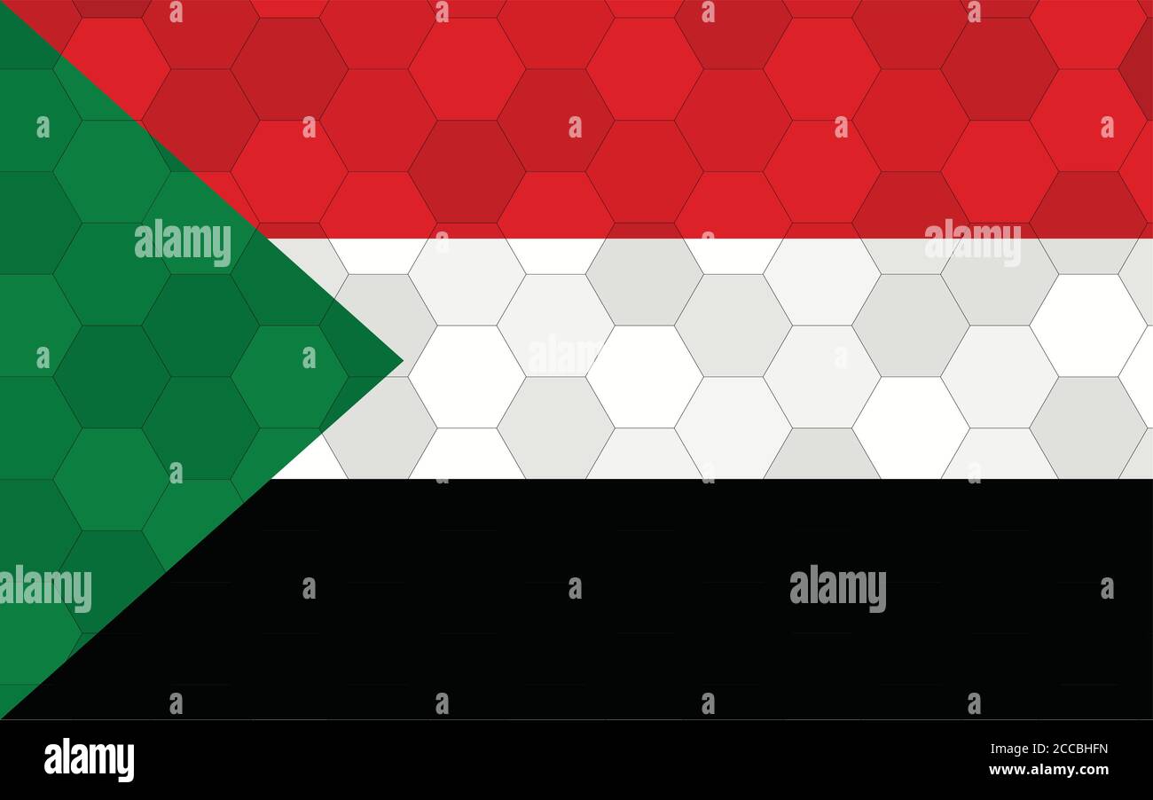 Sudan flag illustration. Futuristic Sudanese flag graphic with abstract ...