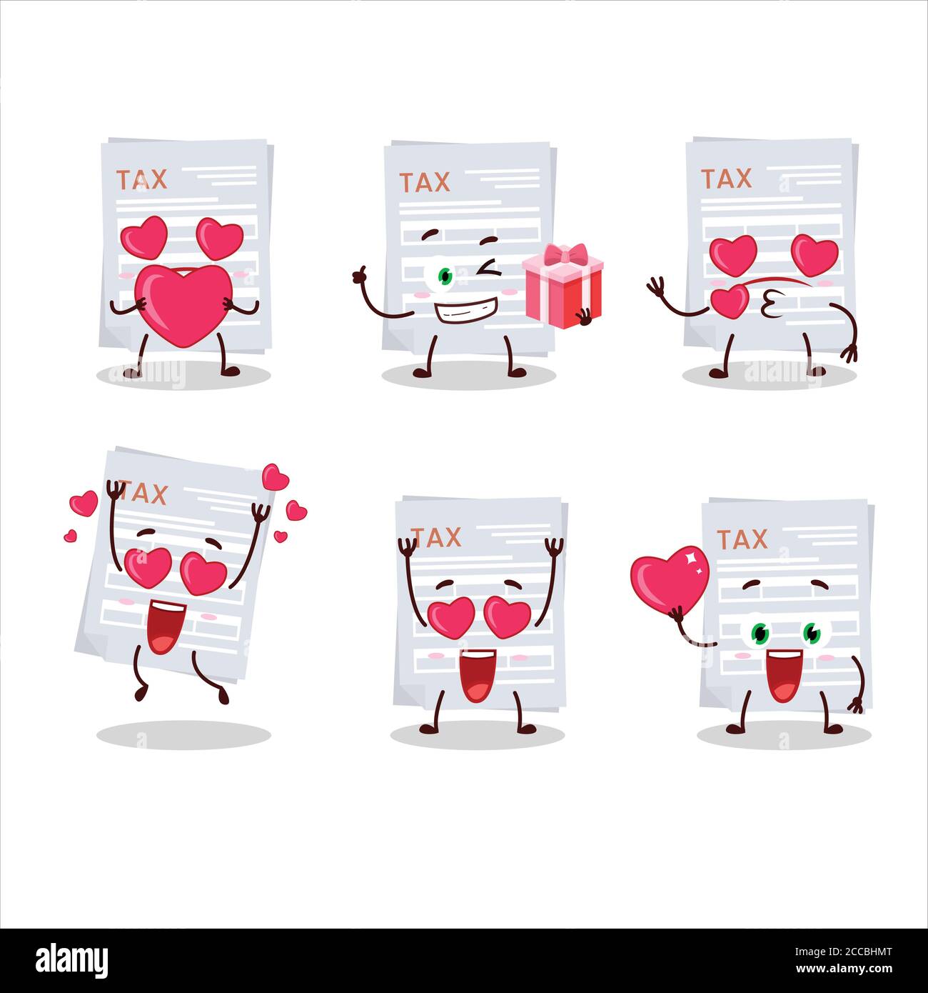 Tax payment cartoon character with love cute emoticon Stock Vector ...